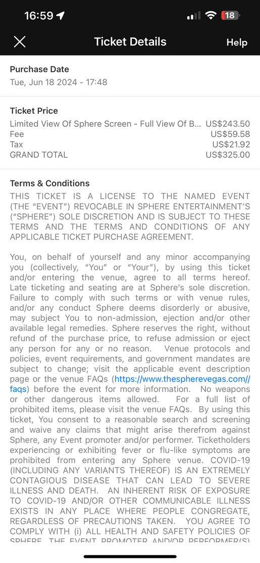 Eagles at the Sphere below Face Value. | | CashorTrade.org Face Value ...